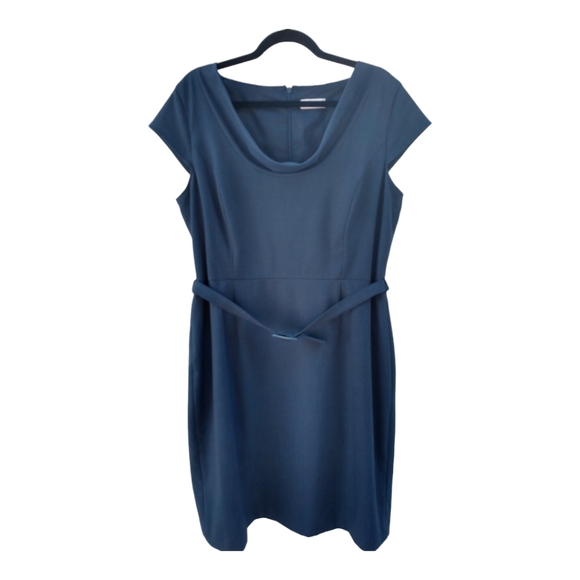 Calvin Klein | Dresses | Calvin Klein Career Dress Cowl Neck Navy ...